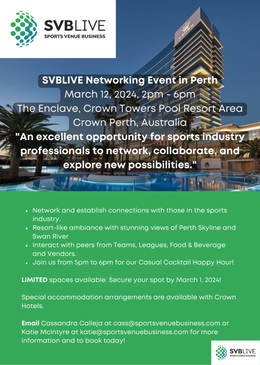 SVB LIVE: Global Networking Event, Perth, Australia - Sports Venue ...